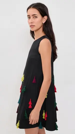 SIMONMILLER Gianna Taffeta Tassel Mini Dress