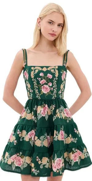 Agua Bendita Lima Nostalgia Linen Mini Dress - Multicolor