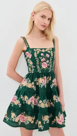 Agua Bendita Lima Nostalgia Linen Mini Dress