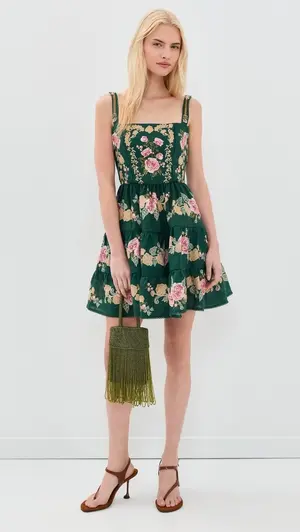 Agua Bendita Lima Nostalgia Linen Mini Dress