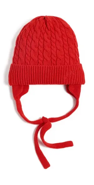 DAMSON MADDER Turn Up Tie Cashmere Mix Beanie - Red