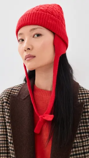 DAMSON MADDER Turn Up Tie Cashmere Mix Beanie
