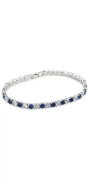 ADINA EDEN Silver Blue & Clear Cz Tennis Bracelet - Multi Color