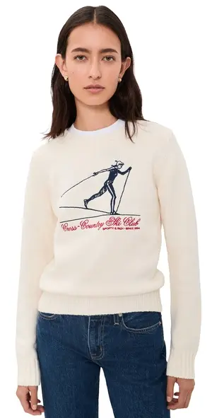 Sporty & Rich Cross Country Knitted Sweater - Ecru