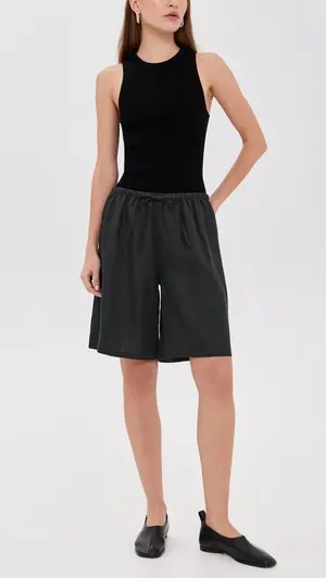 Comme Si Drawstring Bermuda Linen Shorts