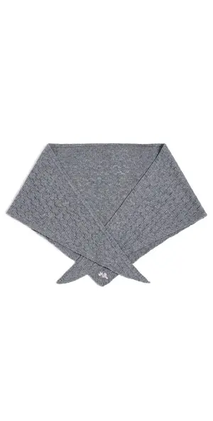 DAMSON MADDER Large Pointelle Triangle Scarf - Grey
