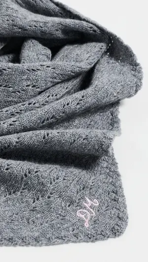 DAMSON MADDER Large Pointelle Triangle Scarf