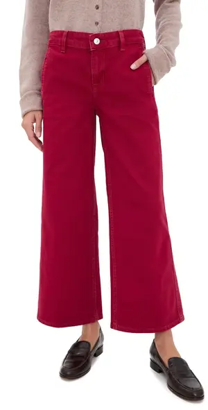 Good American Vintage Mid Wide Crop Jeans - Scooter