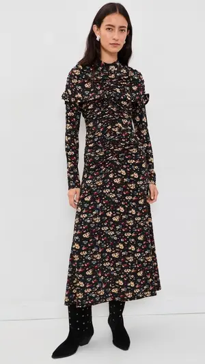 Sea Kaiya Floral Ruffle Midi Dress