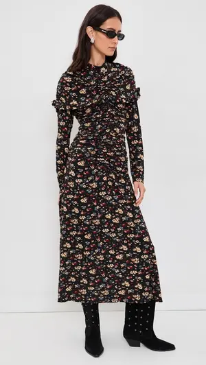 Sea Kaiya Floral Ruffle Midi Dress
