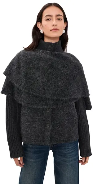 FRAME The Wrap Cape Coat - Grey