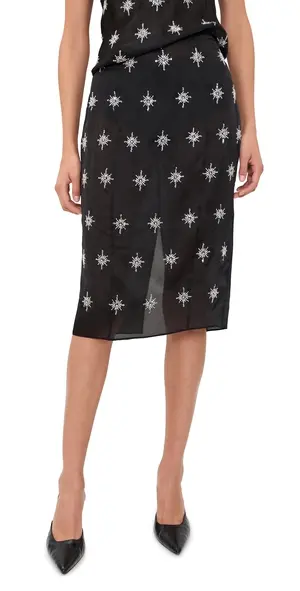 FLEUR DU MAL Star Embellished Skirt - Black/silver