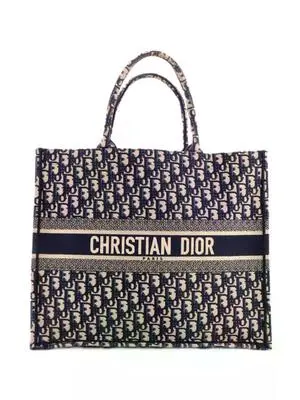 Dior Book Oblique Canvas Large Tote Bag - Blue