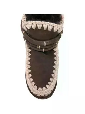 Mou Eskimo 18 Crochet-trim Wrap-around Boots