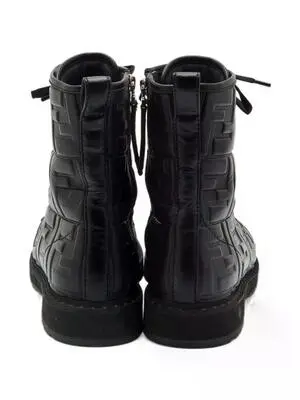 Fendi Zucca Embossed Combat Boots