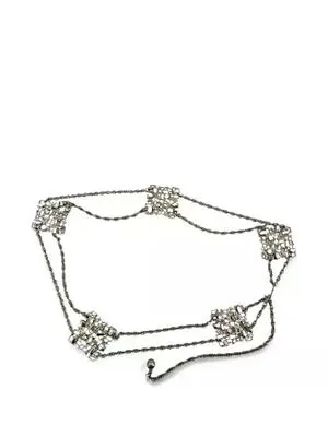 MADISON 1970s Brutalist Mesh-link Chain Belt - Silver