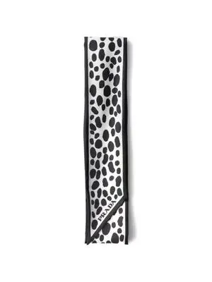Prada Silk Twill Ribbon Scarf - White
