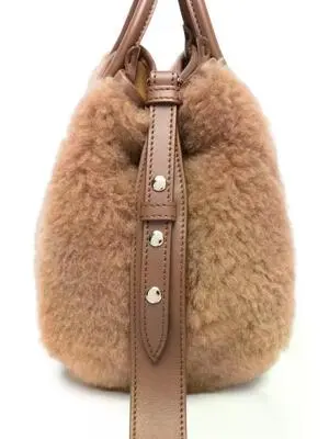 Max Mara Extra-small Teddy-fabric Marine Bag Camel