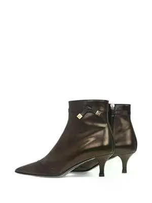 LOUIS VUITTON Pointed-toe Plaque Ankle Boots - Brown