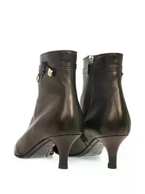 LOUIS VUITTON Pointed-toe Plaque Ankle Boots