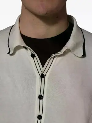 Dolce & Gabbana Piped-trim Long-sleeve Polo Shirt