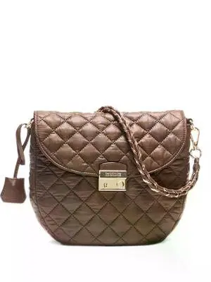 Mz Wallace Crosby Lock Quilted Crossbody Bag - Brown