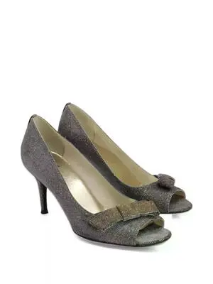 STUART WEITZMAN Bow-detail Peep-toe Pumps - Grey