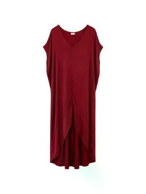 SLO_HAND_MADE Asymmetric Silk Kaftan Midi Dress