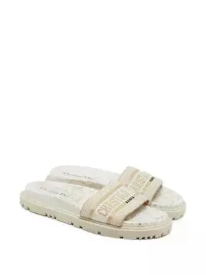 Dior Dway Toile De Jouy Slide Sandals
