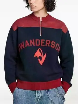 JW Anderson Logo-appliqué Half-zip Sweater