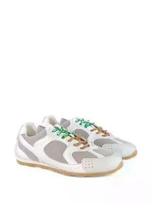 TORAL SHOES Metallic Leather-panelled Sneakers - Silver