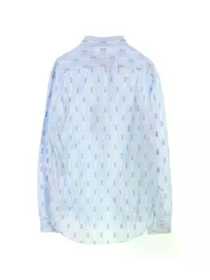 LOUIS VUITTON 2010s Logo-embroidered Striped Shirt