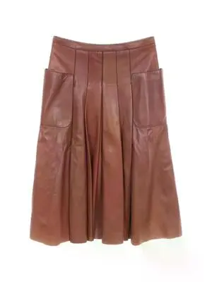 Hermès 2000s Blair Pleated Midi Skirt - Brown