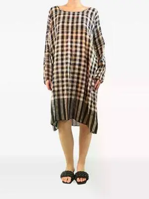 DOSA Check-print Midi Dress - Blue