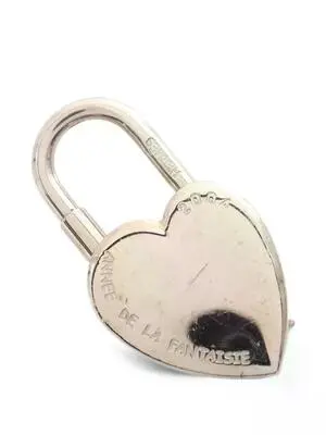 Hermès 2010s Vive L'idee Heart Padlock Bag Charm - Silver