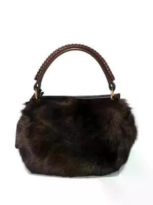 Miu Miu Rendez-vous Shearling And Nappa Leather Bag - Brown