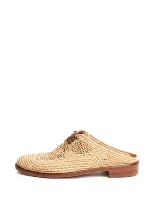 Clergerie Woven Lace-up Mules - Neutrals