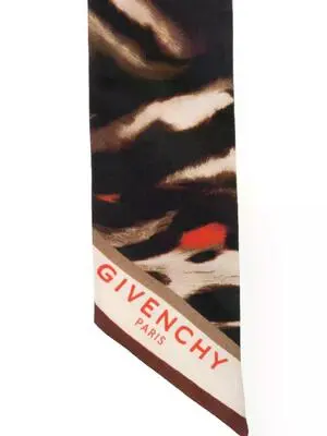Givenchy Animal-pattern Silk Scarf - Brown