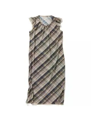 PERVERZE Check-print Ruffled Midi Dress - Neutrals