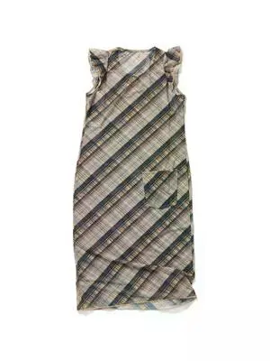 PERVERZE Check-print Ruffled Midi Dress