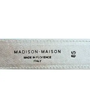 MADISON MAISON Croc Embossed Leather Belt - Silver