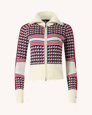 Perfect Moment Merino Wool Cardigan - Houndstooth