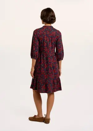 BRAKEBURN Aurora Mandarin Collar 3/4 Sleeve Dress