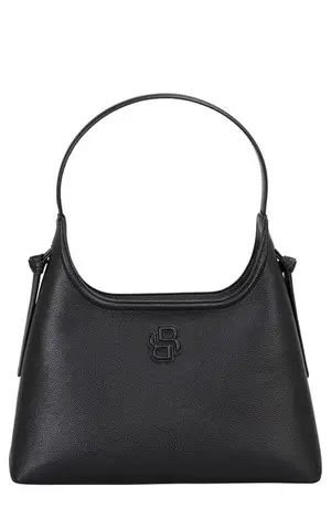 BOSS Anett Faux Leather Hobo Bag - Black