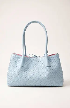 MODENAIRE Woven Double Handle Tote Bag