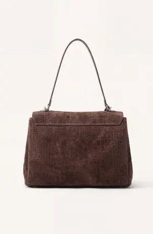MODENAIRE Croc Embossed Flap Shoulder Bag