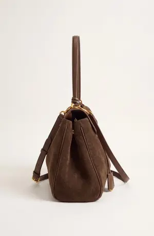 MODENAIRE Textured Turn Lock-top Handle Shoulder Bag