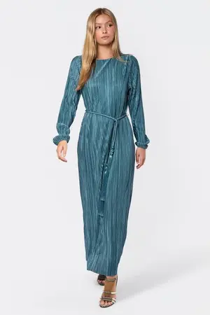 YAKIRA BELLA Camellia Long Sleeve Maxi Dress - Sage