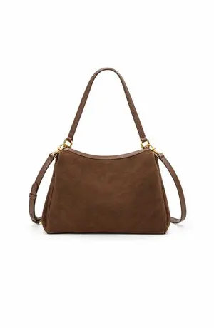 MODENAIRE Small Textured Turn-lock Top Handle Shoulder Bag