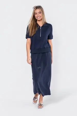 YAKIRA BELLA Mina Maxi Skirt Navy